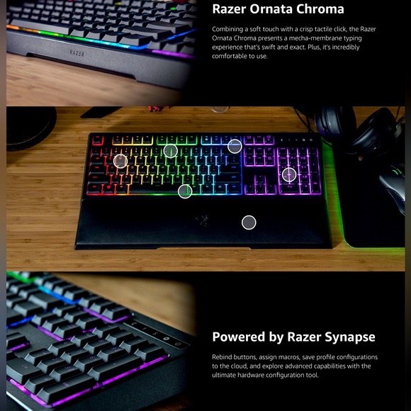 Office | Keyboard Razerornata V5 Wired Mechamembrane Gaming Chroma Rgb ...